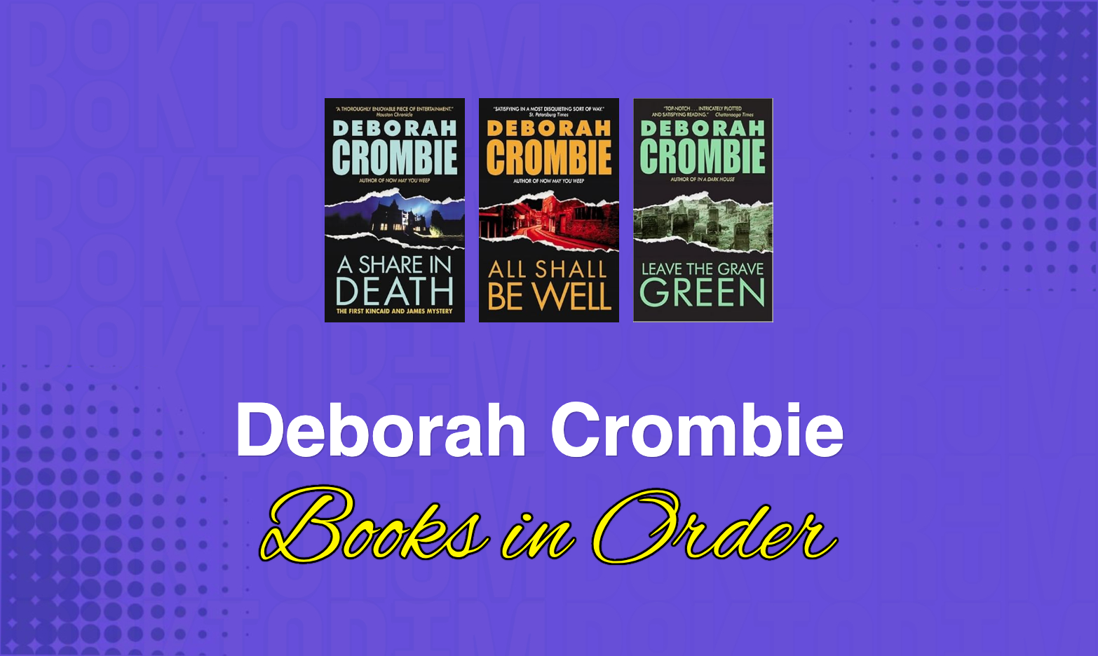 Deborah Crombie Books in Order